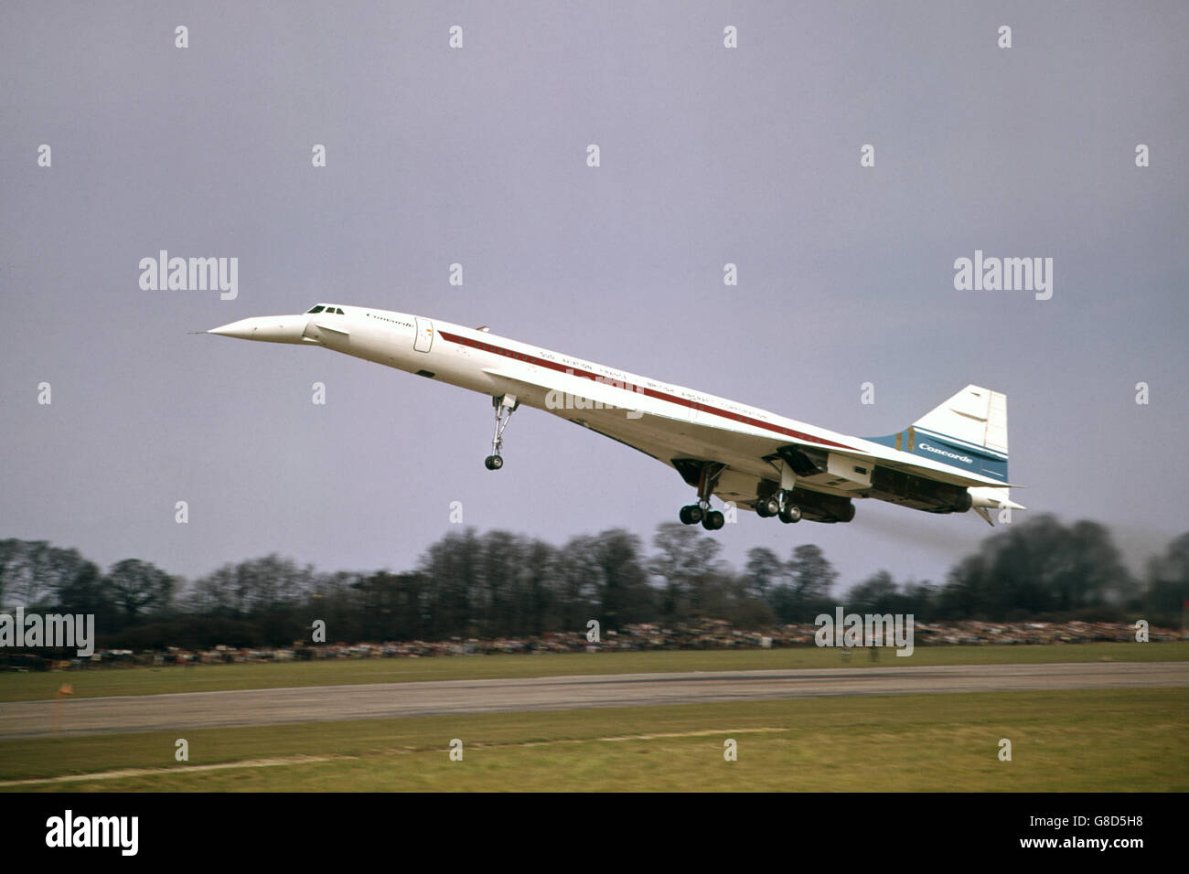 The british built concorde 002 taking off from filton hi-res stock ...