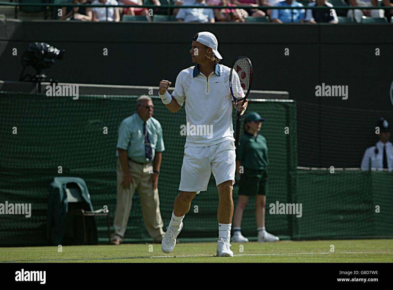 Australia's Lleyton Hewitt in action celebrates victory Stock Photo - Alamy