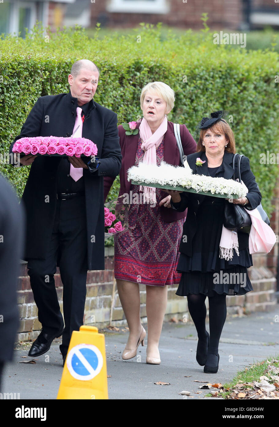 Susie Mathis (right) arriving for the funeral of prolific fundraiser ...