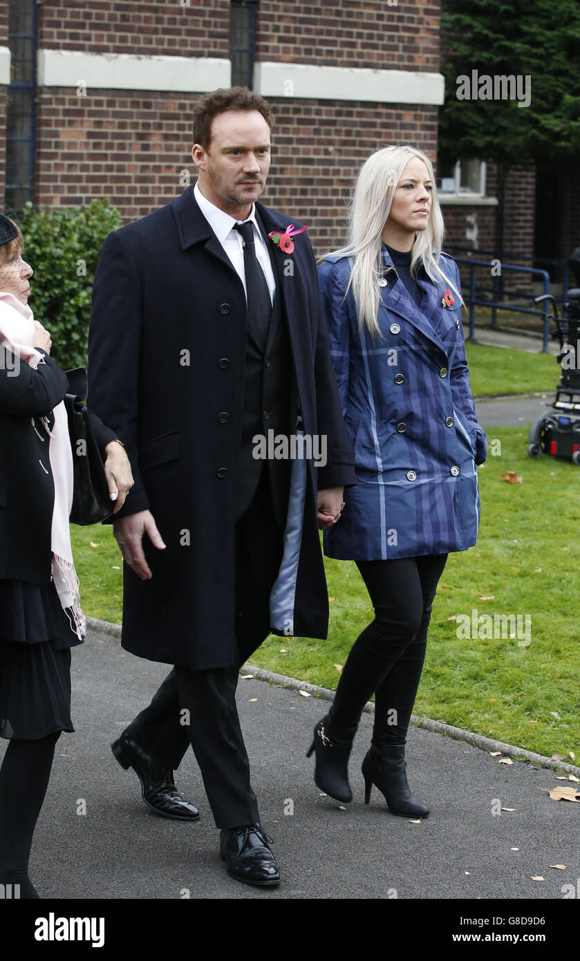 Russell Watson and wife Louise Harris after the funeral of prolific ...