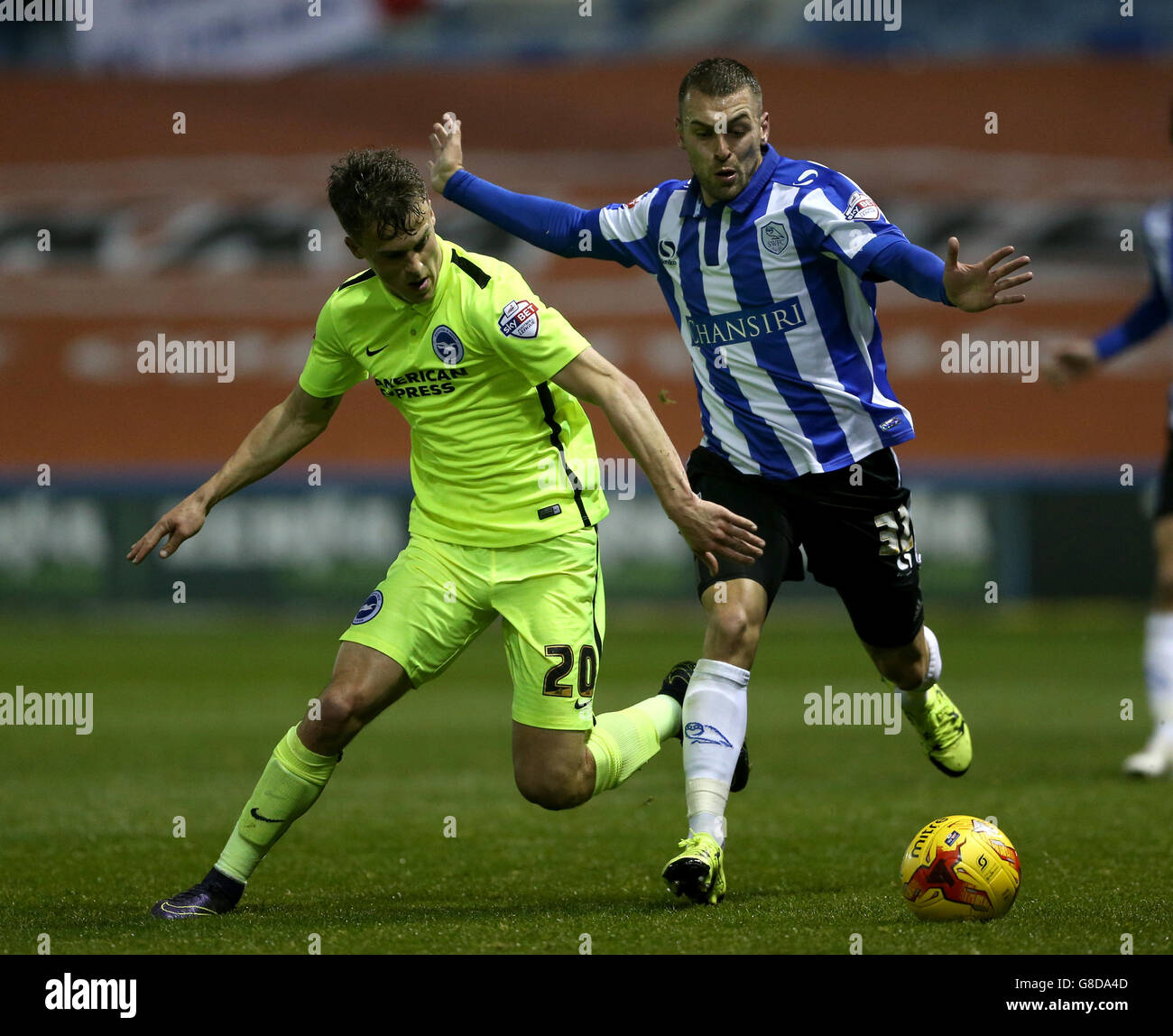 Sheffield Wednesday's Jack Hunt (right) and Brighton and Hove Albion's ...