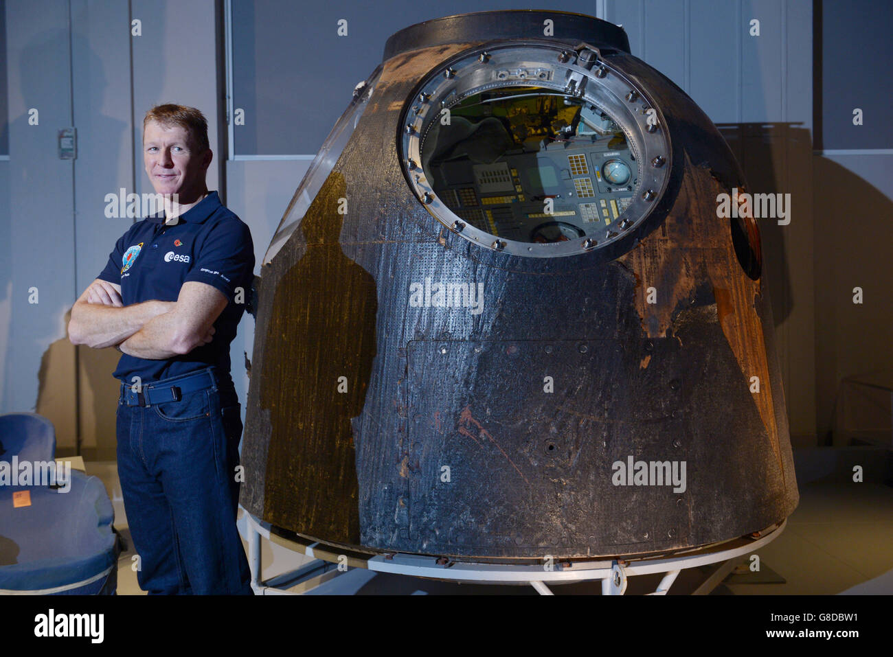 British astronaut Tim Peake as he talks to UK media at the Science ...