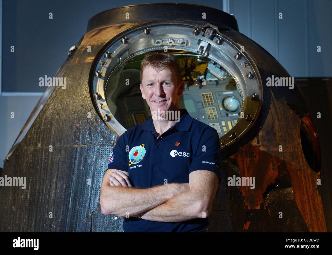 British astronaut Tim Peake as he talks to UK media at the Science ...