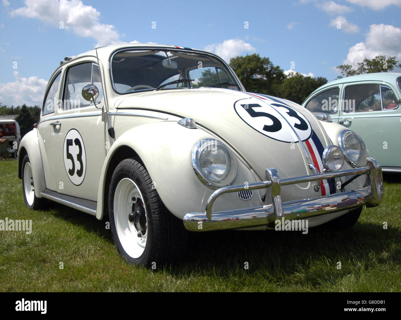 A volkswagen beetle in the colours of herbie hi-res stock photography ...