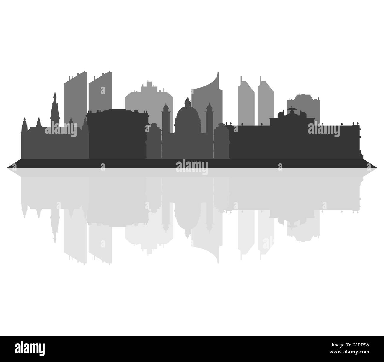 Vienna city skyline black white hi-res stock photography and images - Alamy