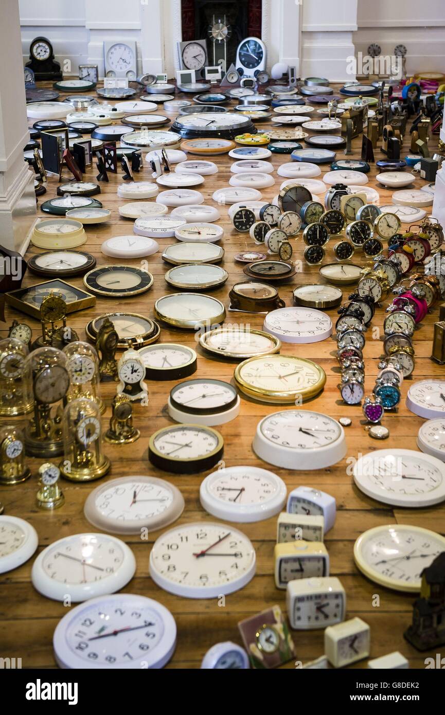 An art installation by Luke Jerram titled 'Harrison's Garden' featuring ...