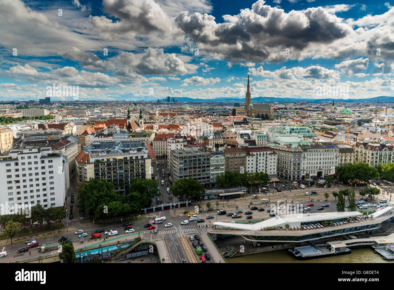 City skyline with St. Stephen's Cathedral , Vienna, Austria Stock Photo ...