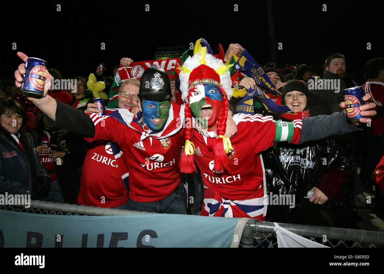 British irish lions fans the lions tour match against otago hi-res ...
