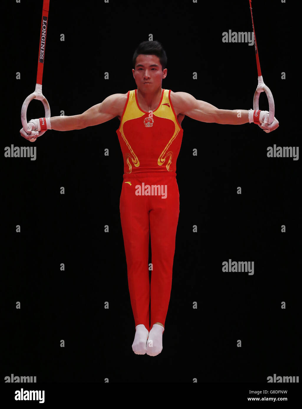 China's Shudi Deng competes on the Still Rings during day three of the ...