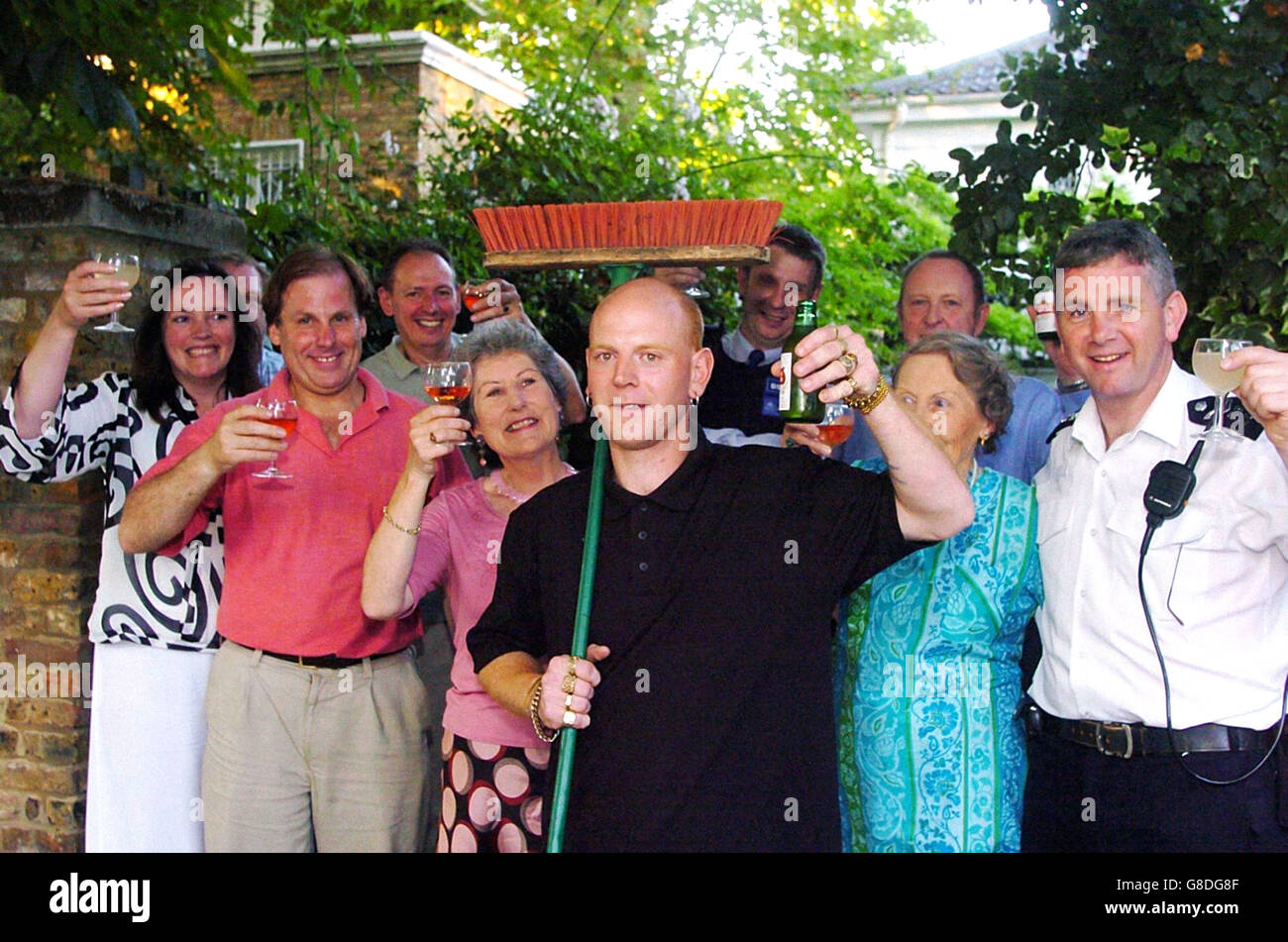 Welcome Back Party for Bill the Street Sweeper Stock Photo - Alamy