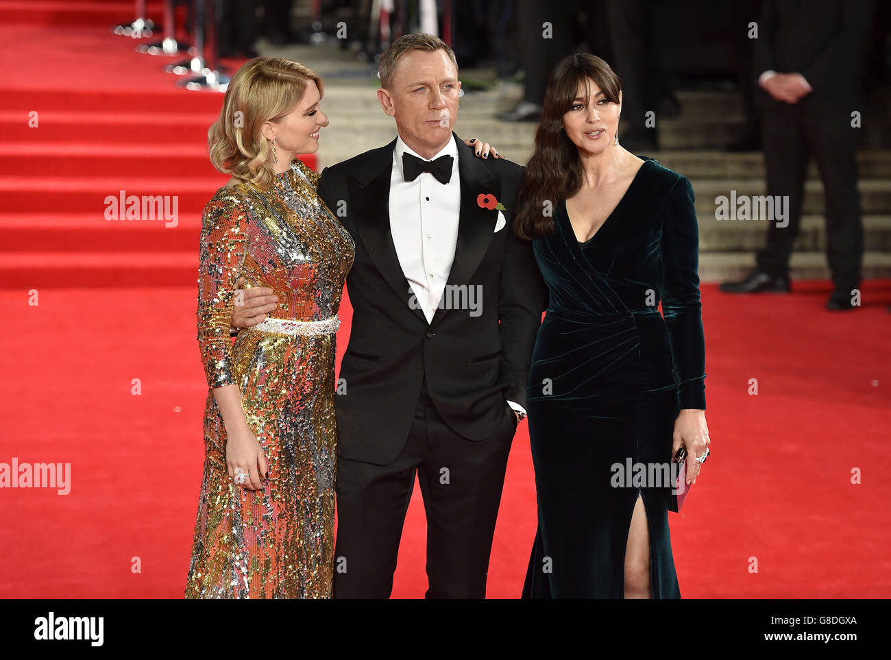 (Left to Right) Lea Seydoux, Daniel Craig and Monica Bellucci attending ... (Left to Right) Lea Seydoux, Daniel Craig and Monica Bellucci attending ...