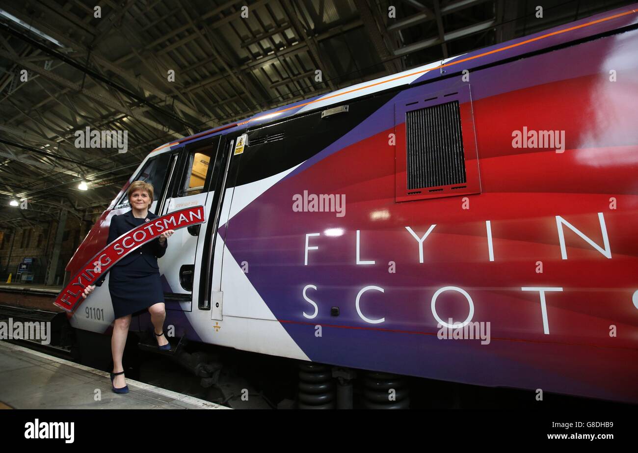 Virgin Train Flying Scotsman Stock Photo - Alamy