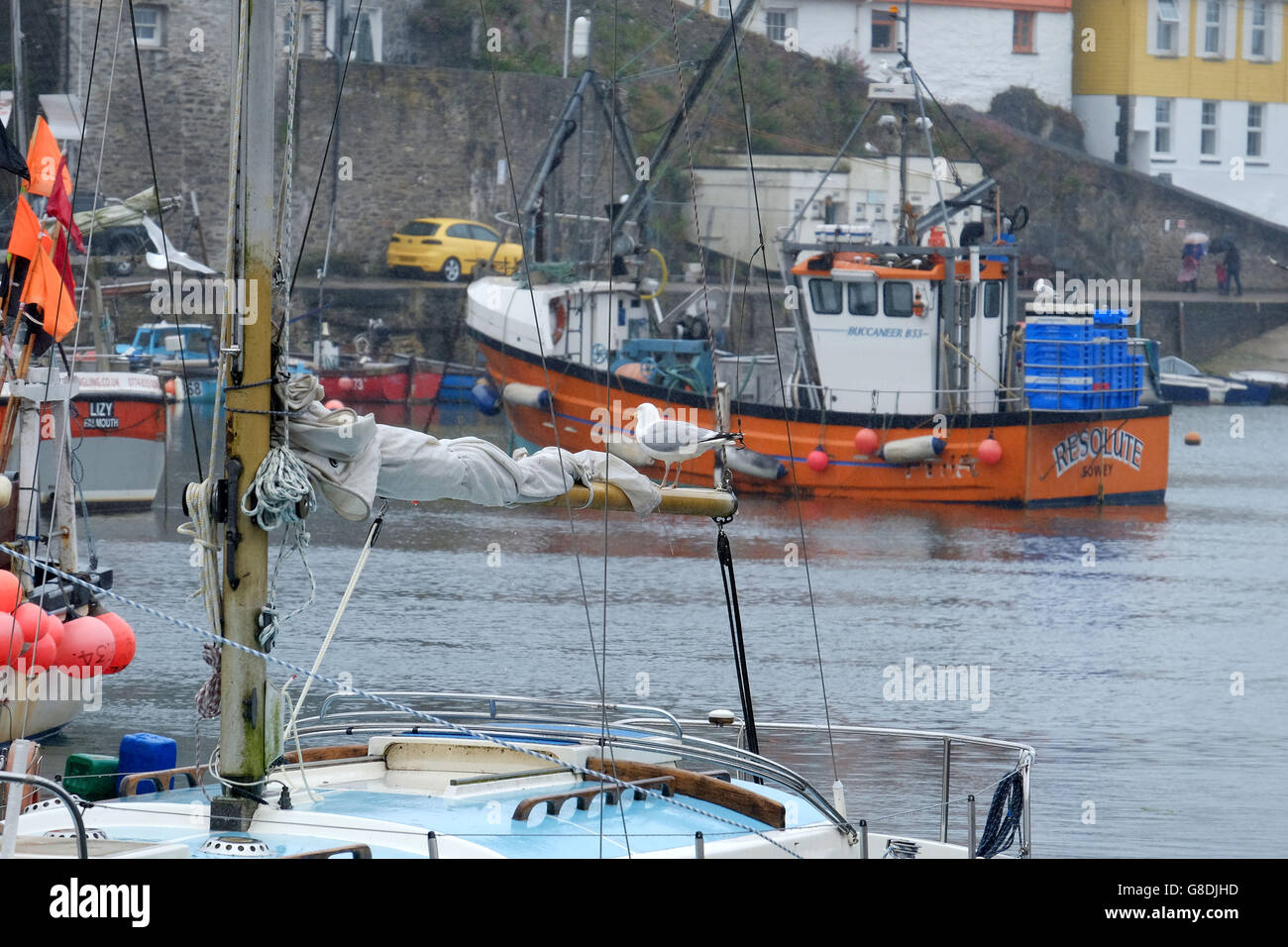 A Cornish fishing fleet in Mevagissey Cornwall England Stock Photo - Alamy