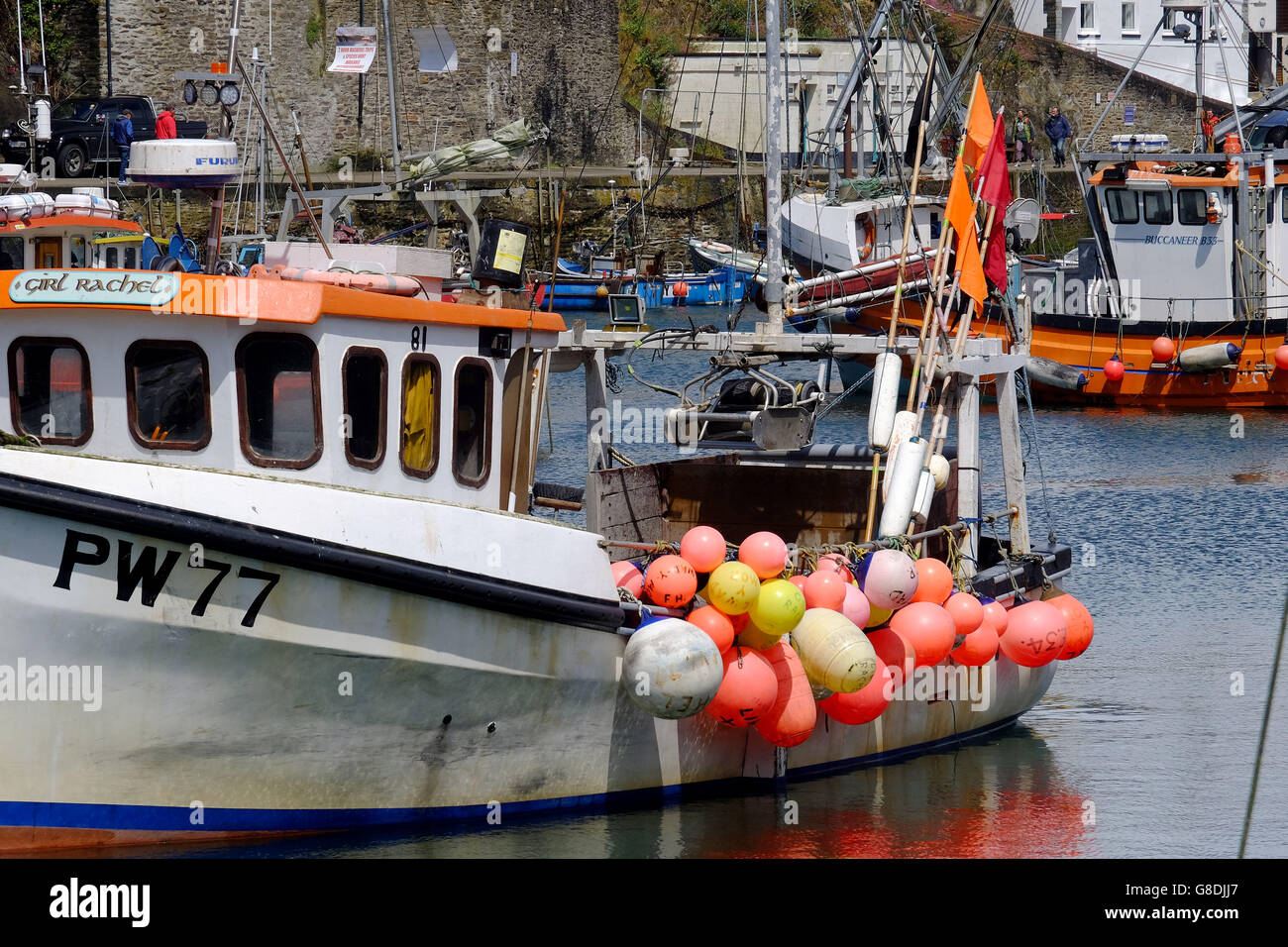 A Cornish fishing fleet in Mevagissey Cornwall England Stock Photo - Alamy