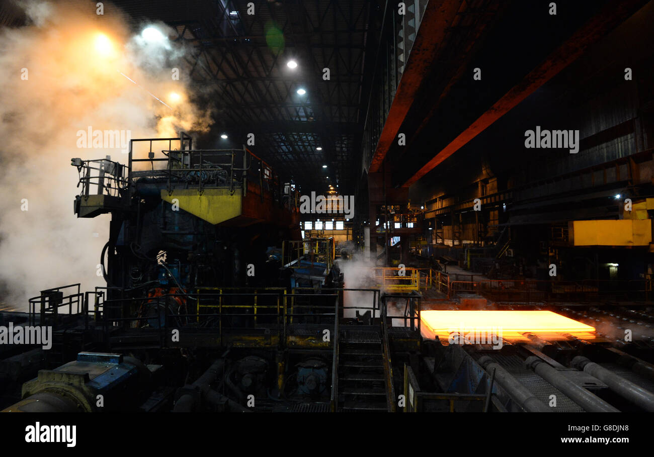 A general view of the inside of the Plate Mill at Tata Steel's ...