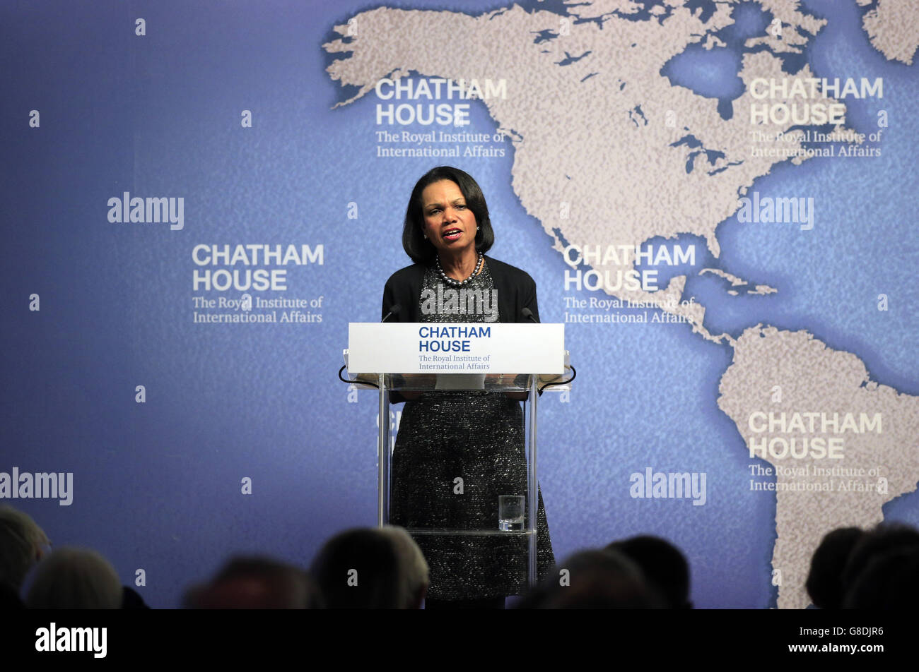 Former US Secretary of State Condoleezza Rice delivers a speech ...