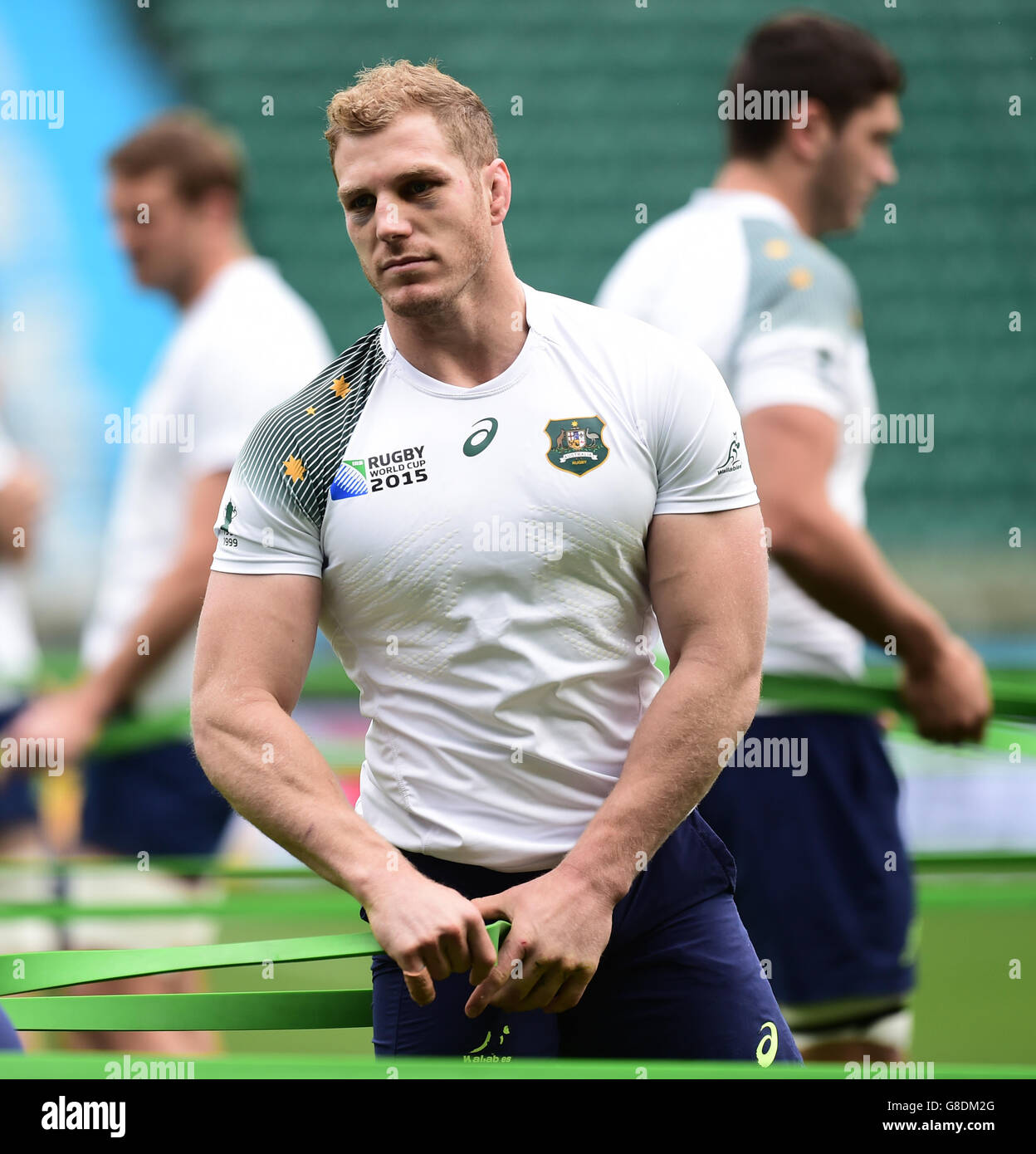 Australias david pocock during the captains run at twickenham stadium ...