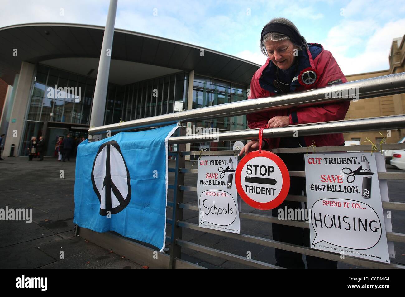 Scottish Campaign for Nuclear Disarmament (CND) member Kristin Barrett ...
