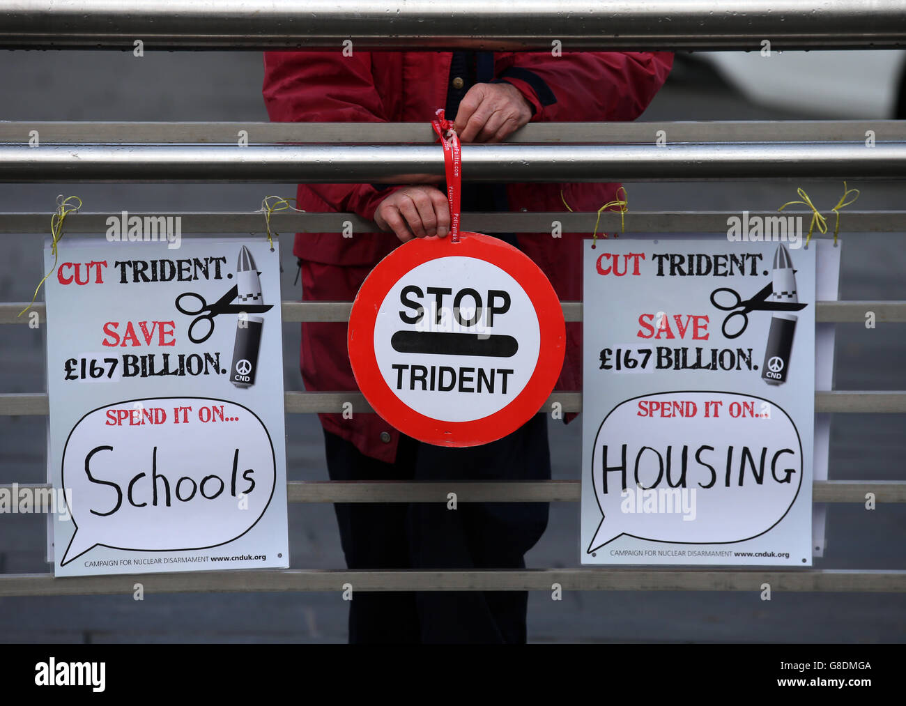 Scottish Campaign for Nuclear Disarmament (CND) member Kristin Barrett ...