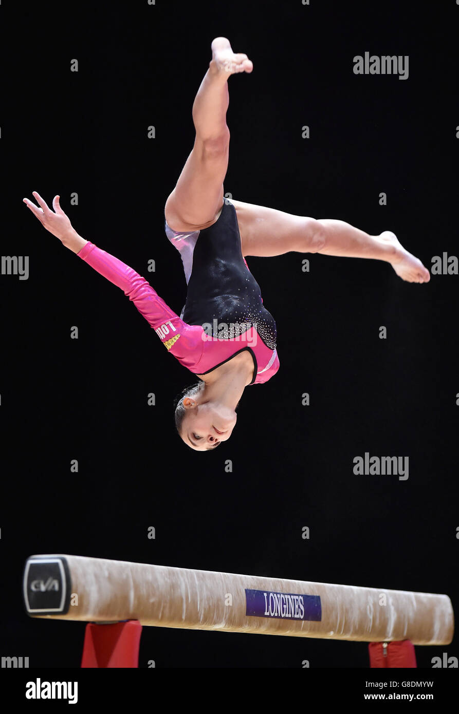 Netherland's Eythora Thorsdottir on the beam during day ten of the 2015 ...