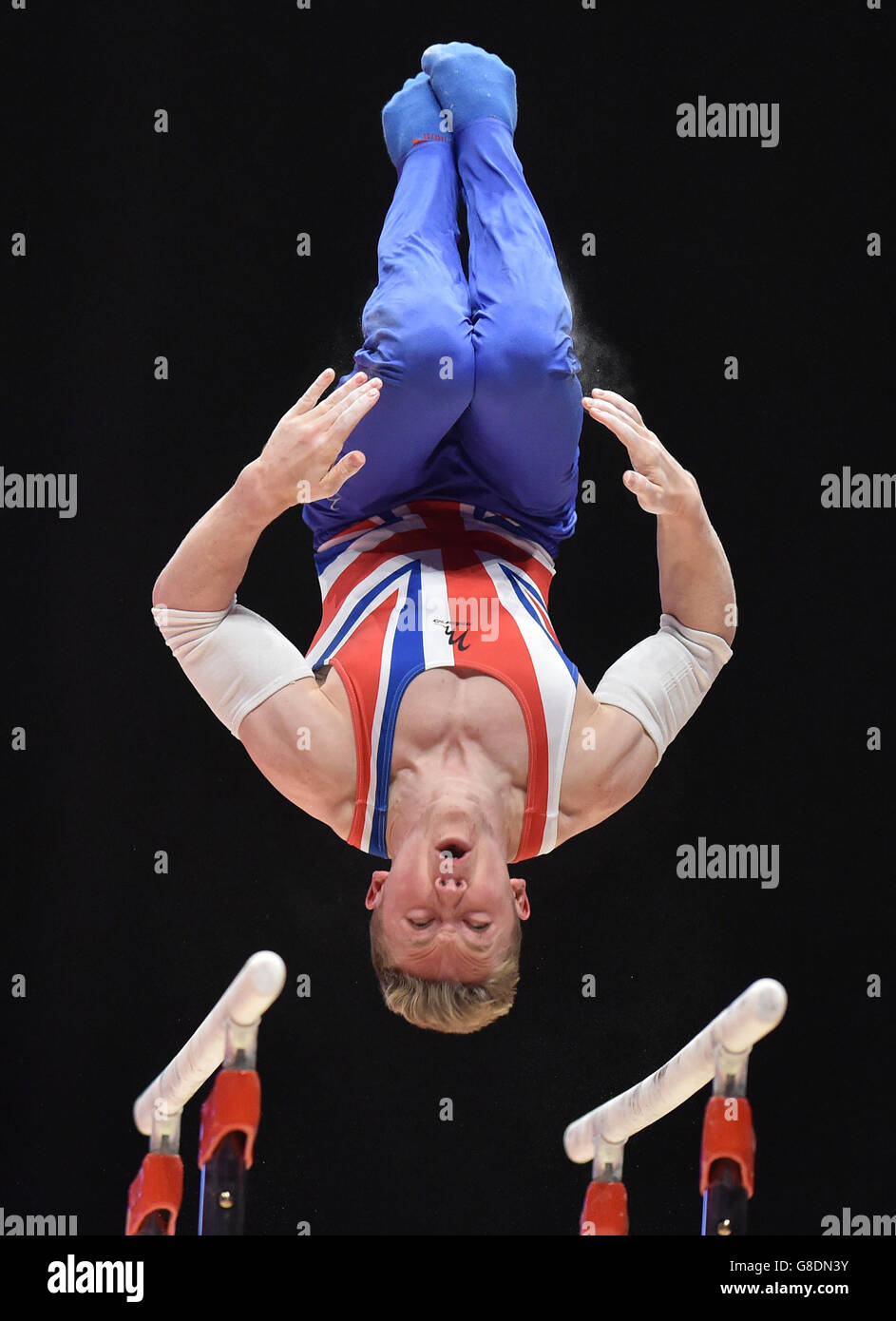 Great Britain's Nile Wilson in action on the Parallel bars during day ...