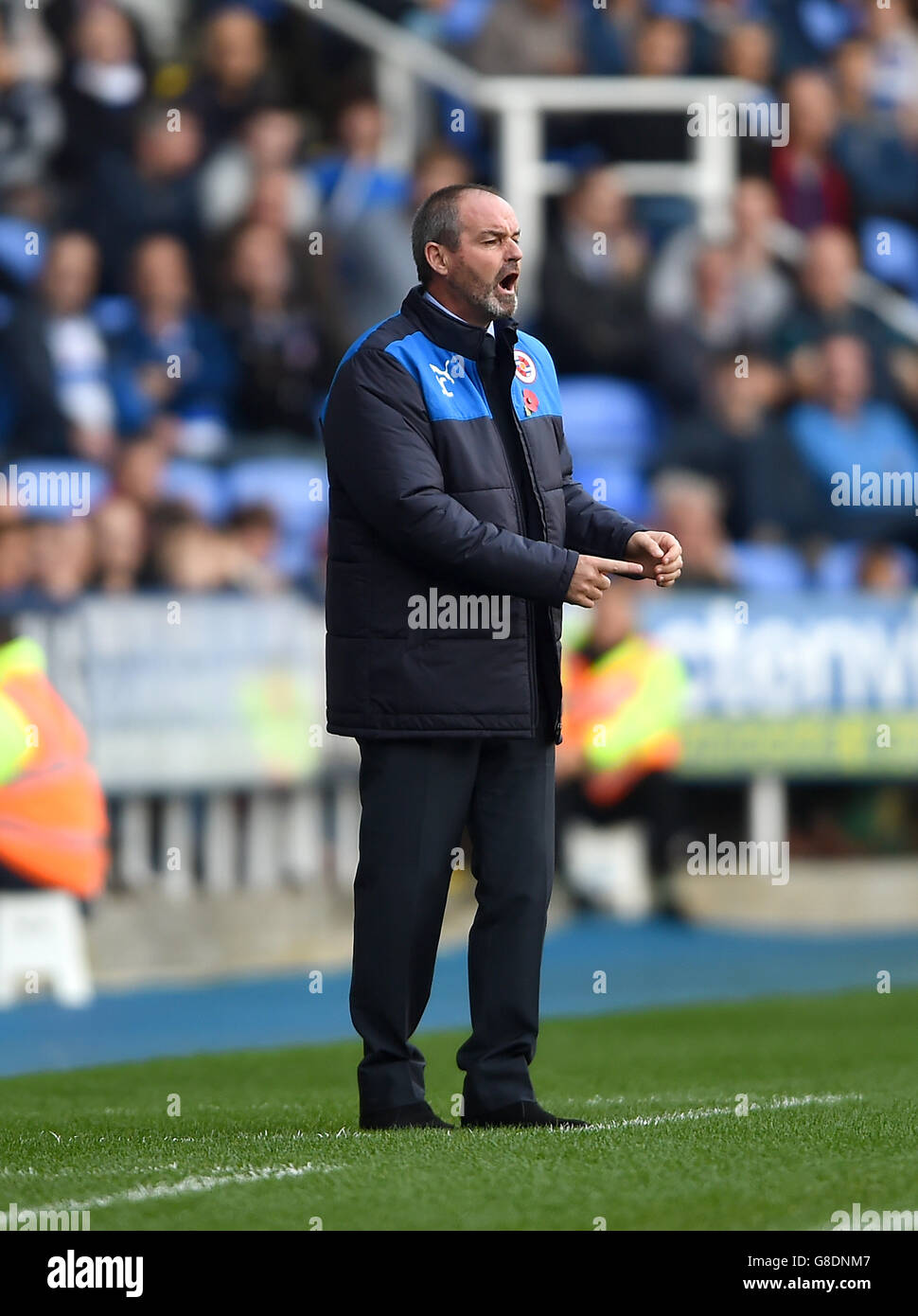 Reading Manager Steve Clarke gives instructions from the touchline ...