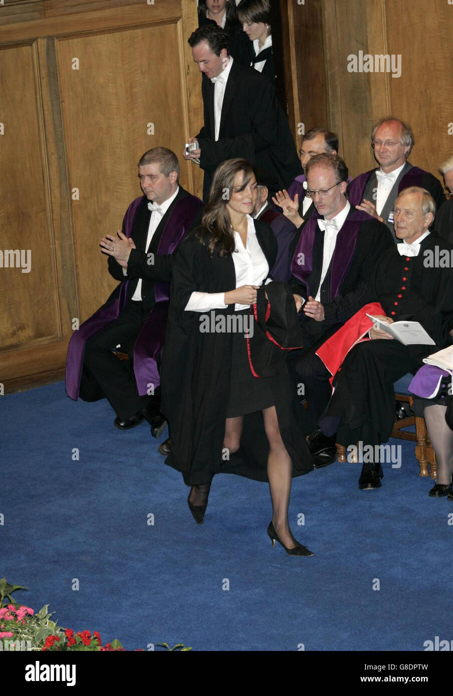 Kate Middleton, girlfriend of Prince William, during their graduation ...