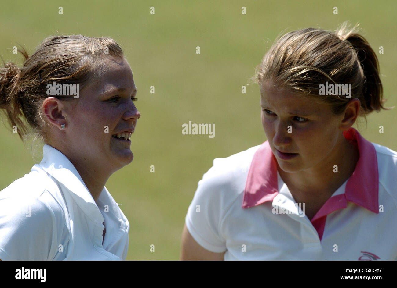 Anna Hawkins and doubles partner Rebecca Llewellyn during their first ...
