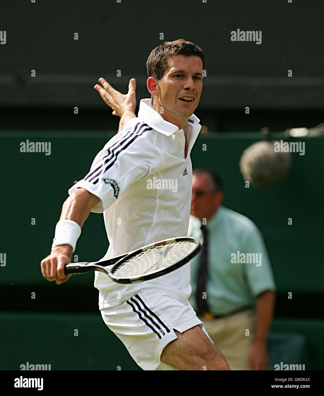 Tim puts up determined in the fifth set hi-res stock photography and ...