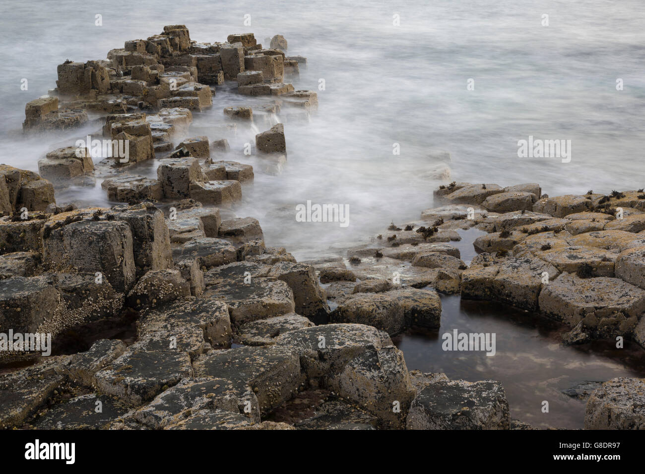 Basalt columns near Fingal's Cave, Staffa, Mull, Scotland, created ...