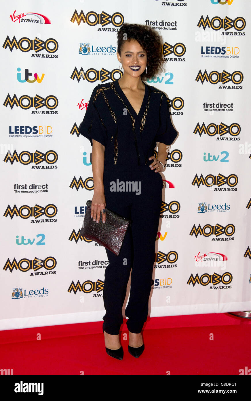 Nathalie emmanuel arriving at the mobo awards 2015 hi-res stock ...