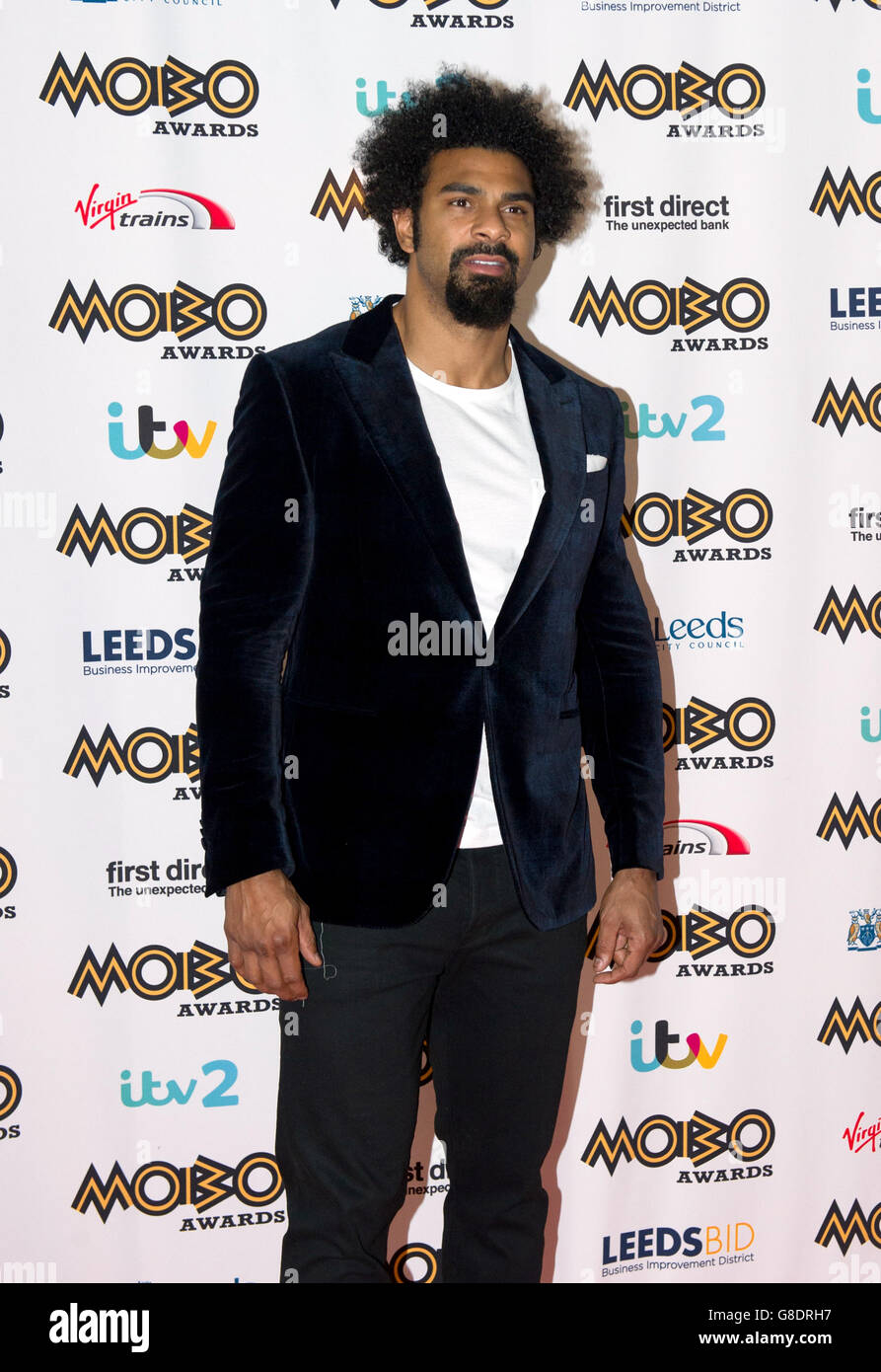 David Haye arriving at the Mobo Awards 2015, held at the First Direct ...