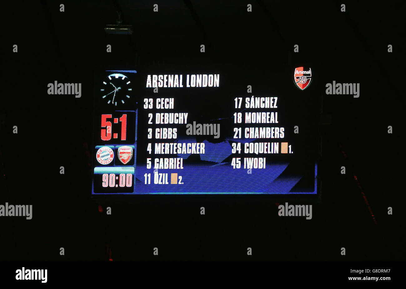 The scoreboard displays the score hi-res stock photography and images ...