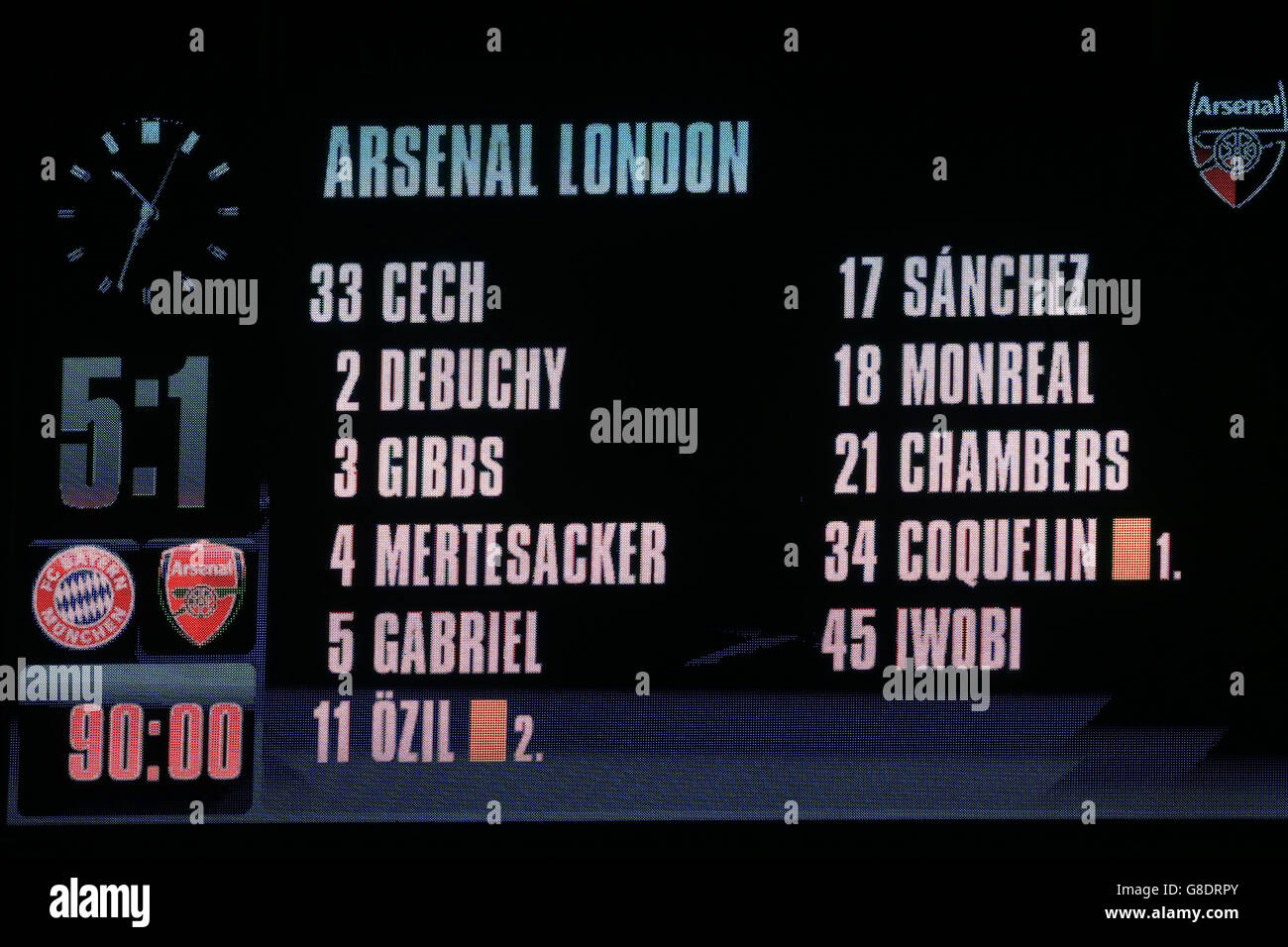 The scoreboard displays the final 5 1 score line hi-res stock ...