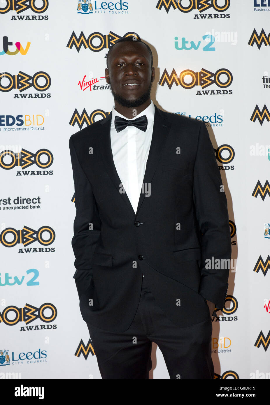 Stormzy arriving at the Mobo Awards 2015, held at the First Direct ...