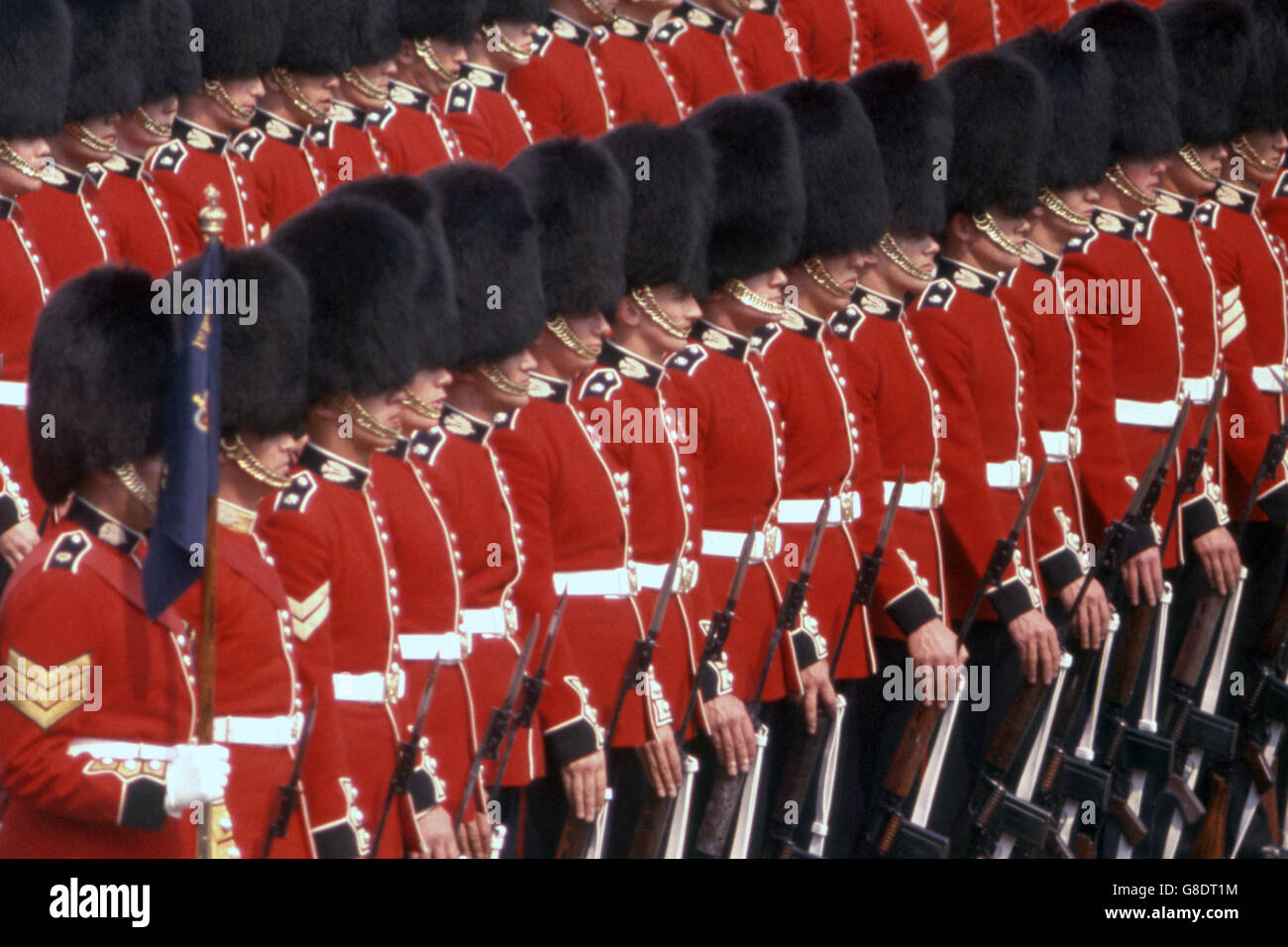 Section of the 1st Battalion, the Scots Guards whose colour was trooped ...