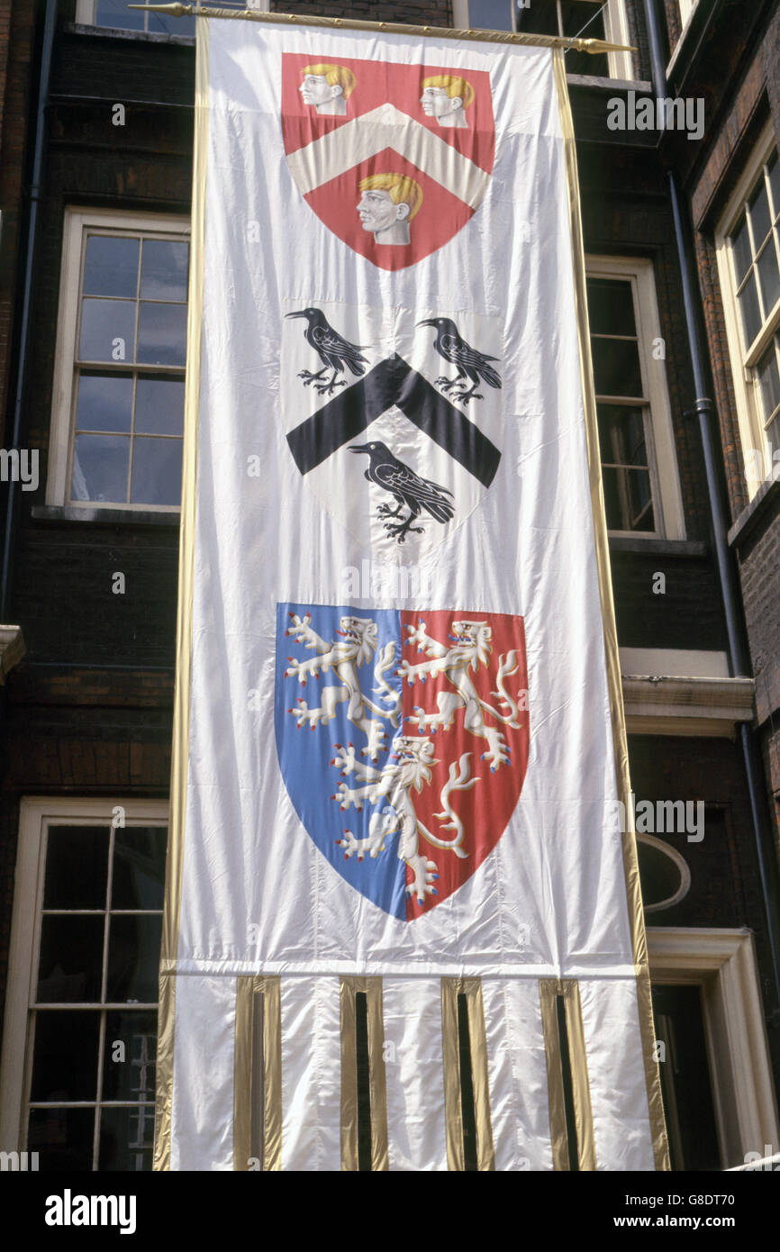 Banners with some of the Arms that will be on show at Caernarvon Castle ...