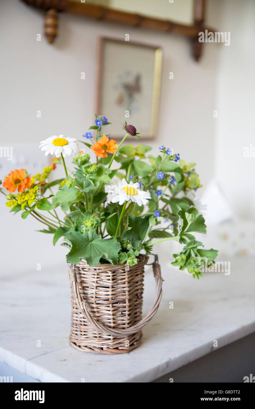 wild flowers in country cottage Stock Photo - Alamy