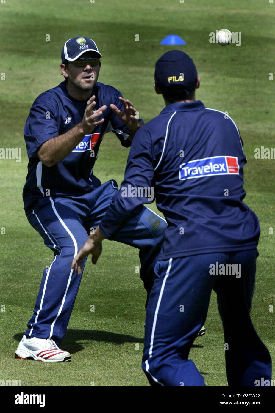 Australias captain ricky ponting during a practice session hi-res stock ...