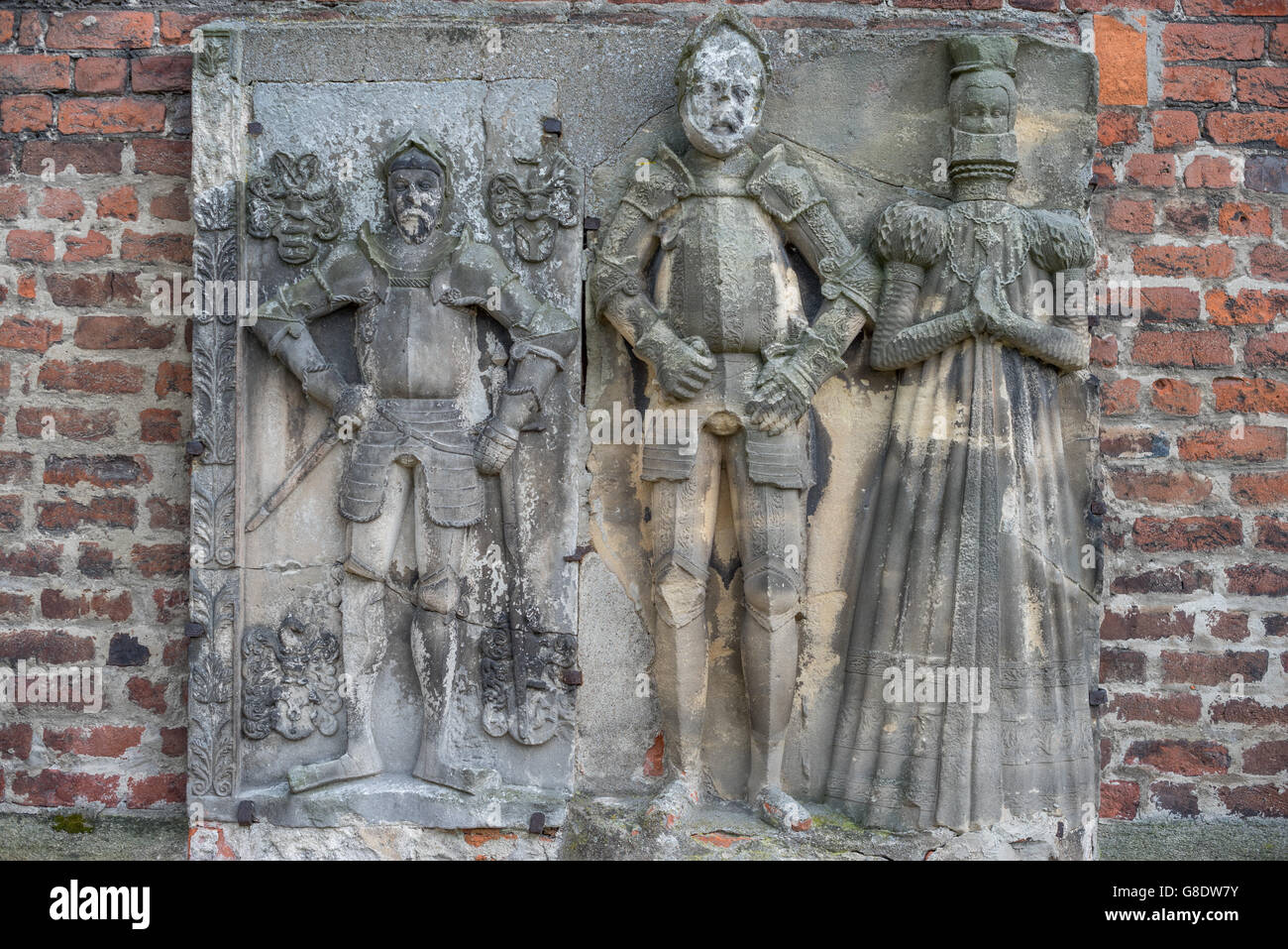 Renaissance tombstone of the knight and his wife village church in ...