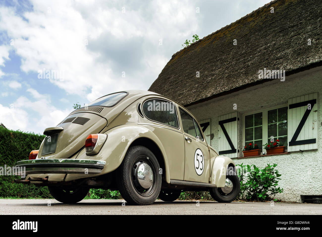 Beautiful retro car renovated with love, style and power Stock Photo ...