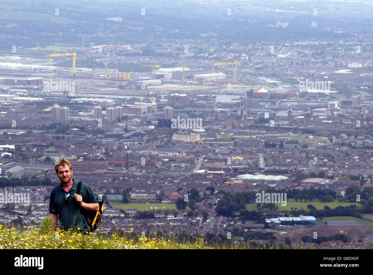A walker on the newly opened Divis and Black Moutains, which overlook ...