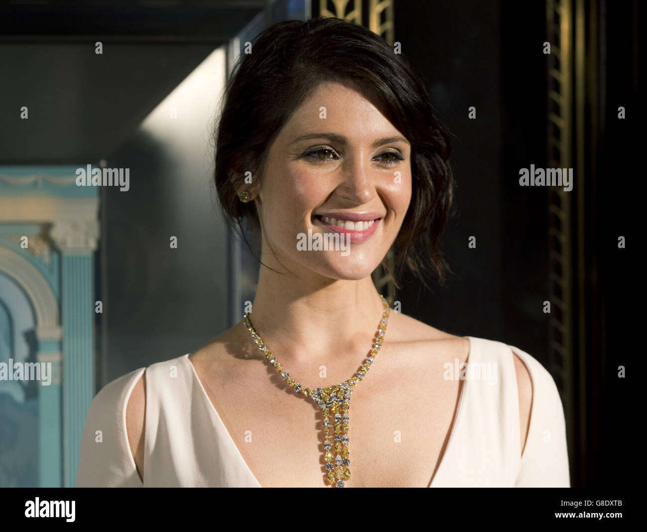 Gemma Arterton reveals the Tiffany Christmas Windows, at Tiffany & Co. in Old Bond Street ...