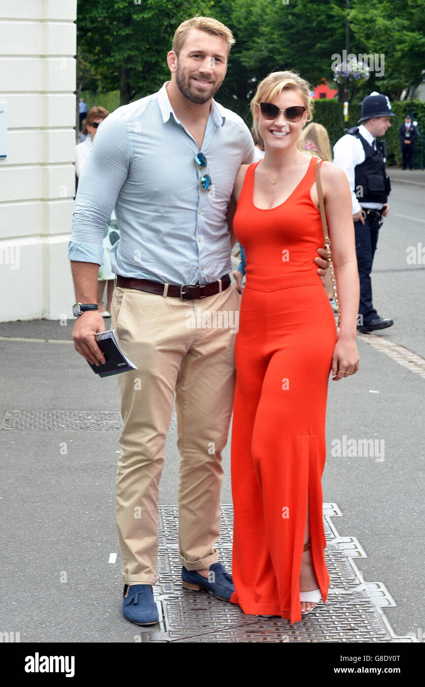 Wimbledon, London, UK, 26 June 2016, Chris Robshaw and his girl friend ...