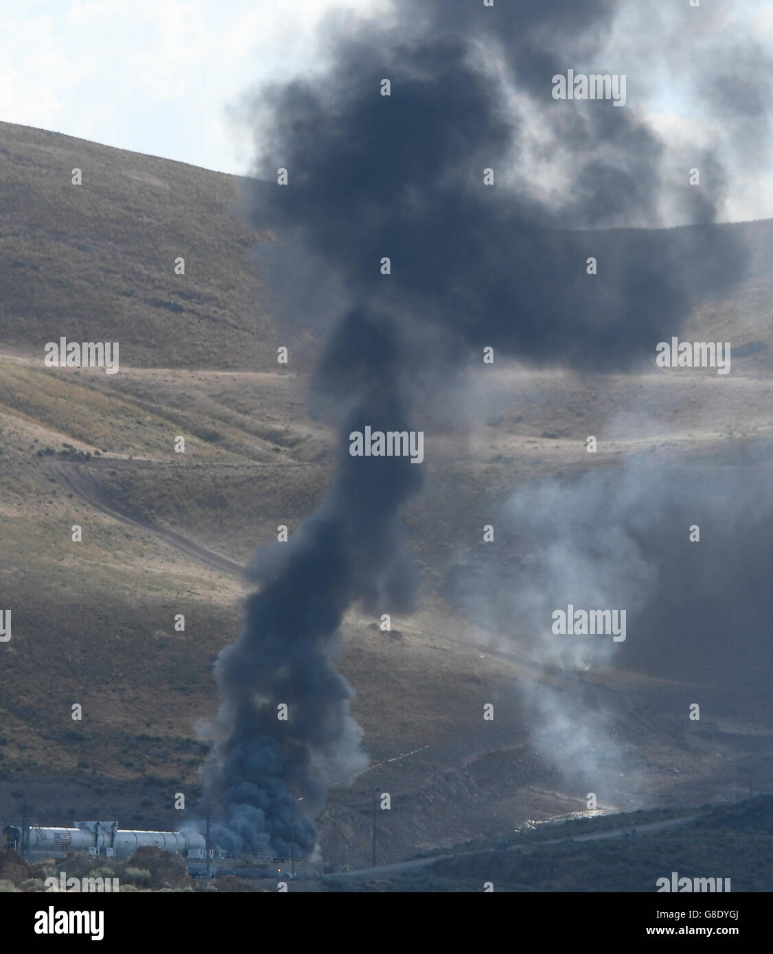 June 28, 2016. Promontory UT. Raw fire power is blasted into a hillside ...