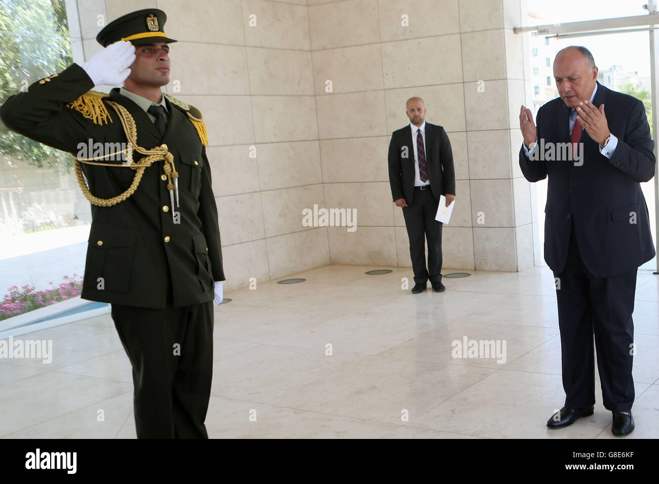 Ramallah, West Bank, Palestinian Territory. 29th June, 2016. Egyptian Foreign Minister Sameh ...