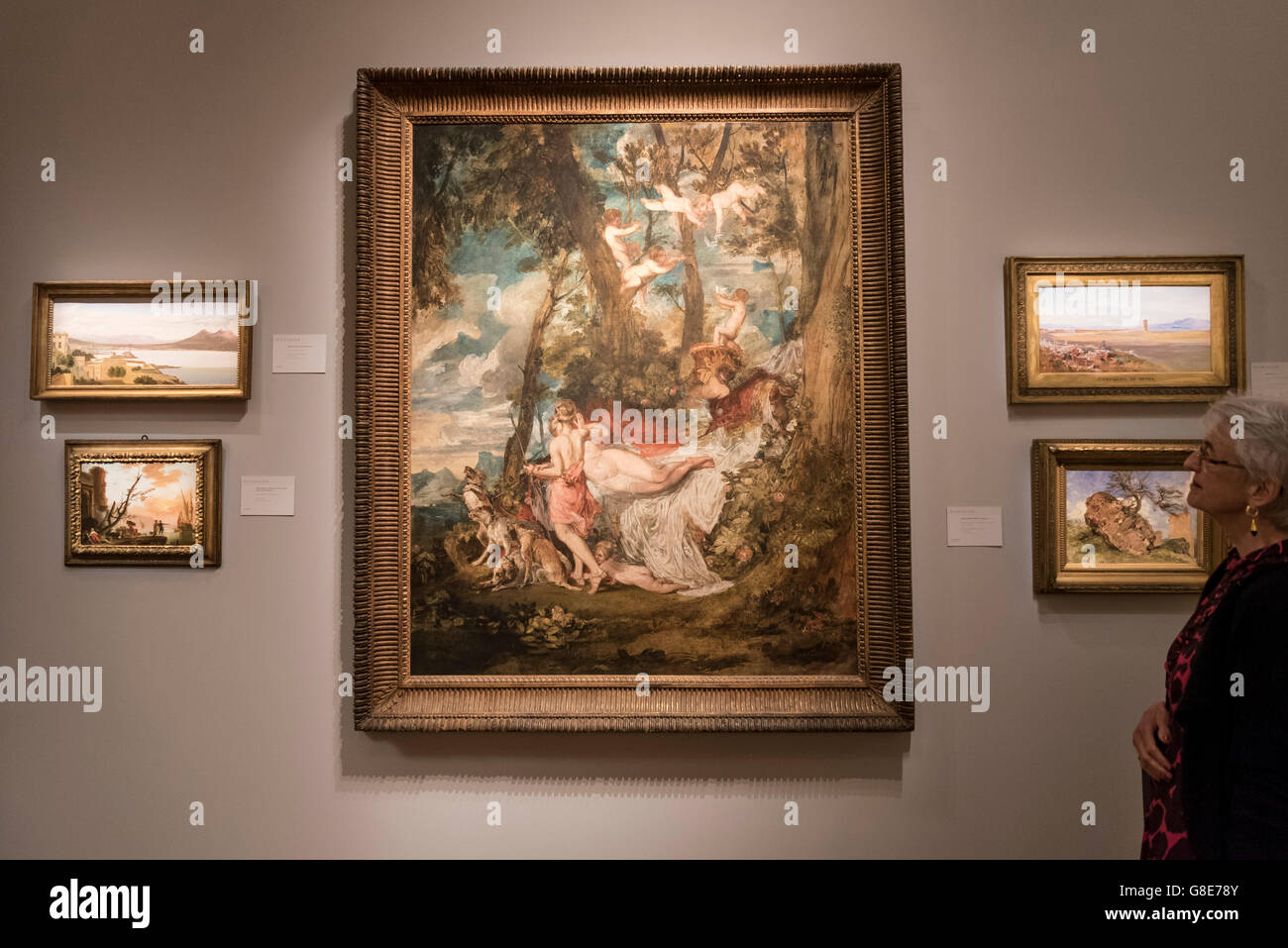 London, UK. 29 June 2016. A woman views (C) "Venus and Adonis" by ...