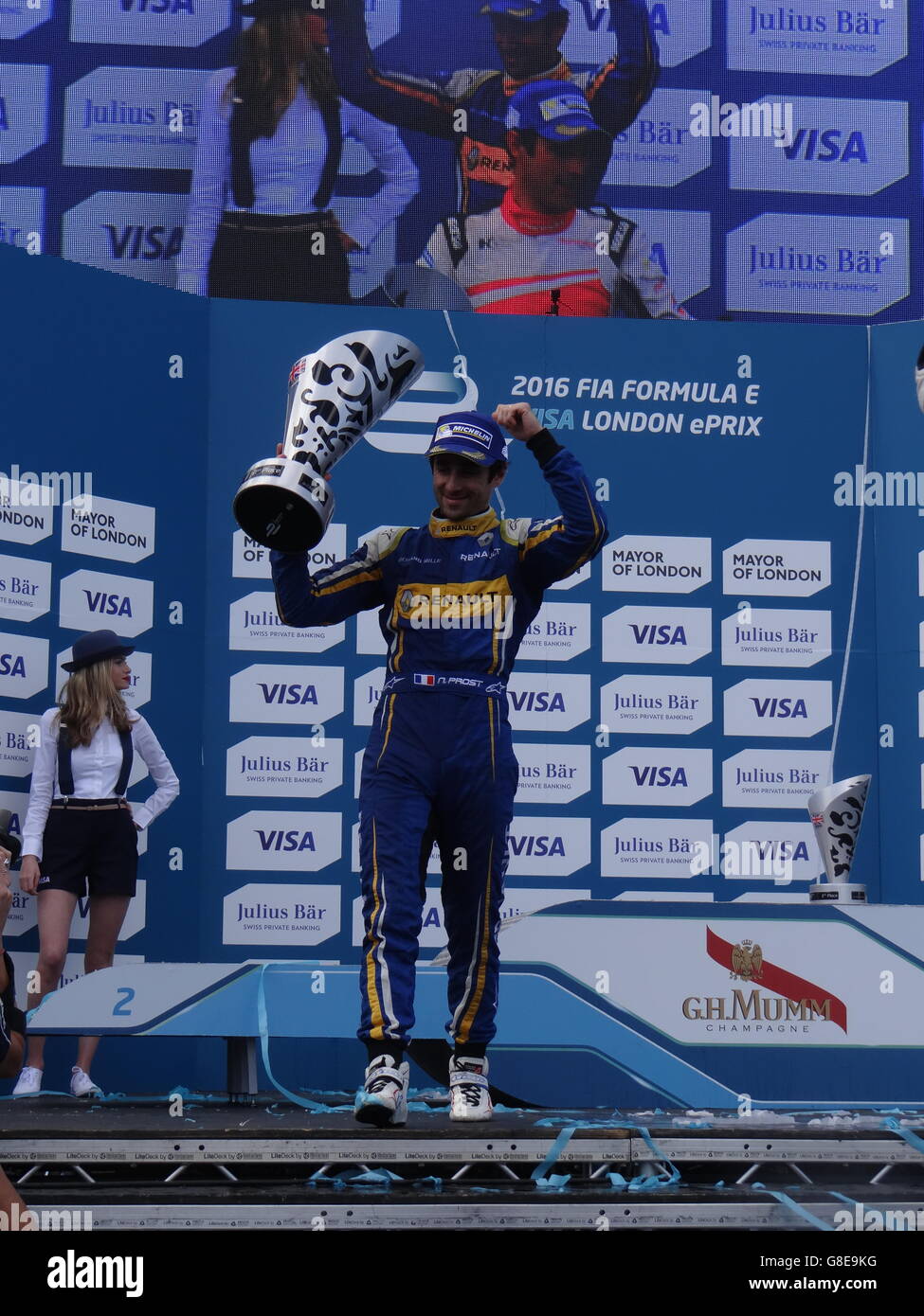 Nicolas Prost on the podium after the race of Round 9. Podium of the ...