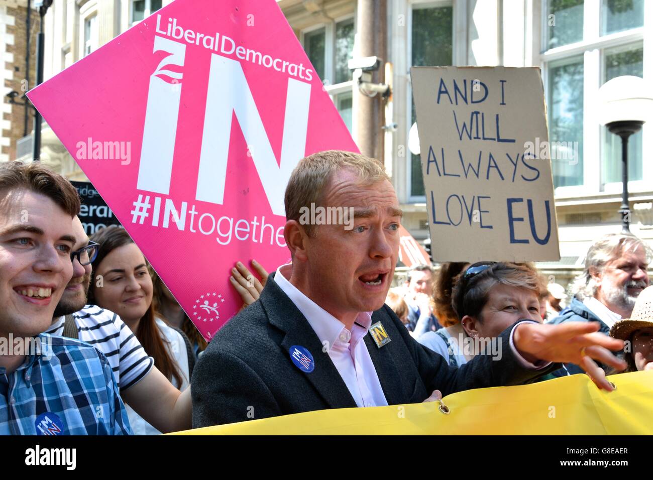 The Leader of the Liberal Democrats Tim Fallon takes part in the March ...