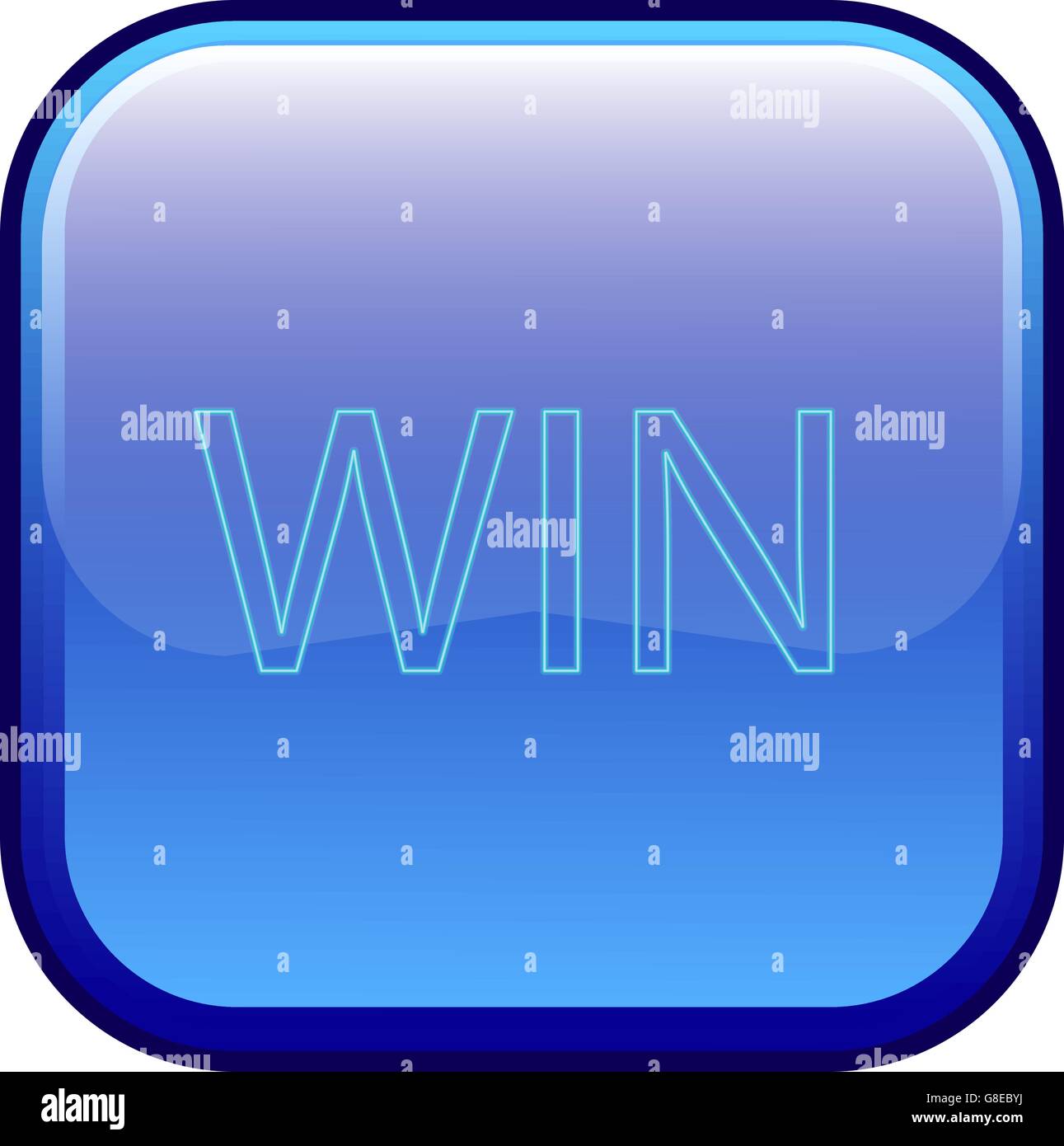 Big blue button labeled "win Stock Vector Image & Art - Alamy